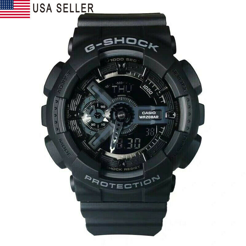 Casio GA110-1B Wrist Black Dial Resin Strap Chronograph Watch for Men ...