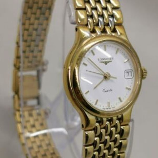 Vtg 1990s Longines Flagship Gold Plated Quartz Ladies Bracelet Watch ...