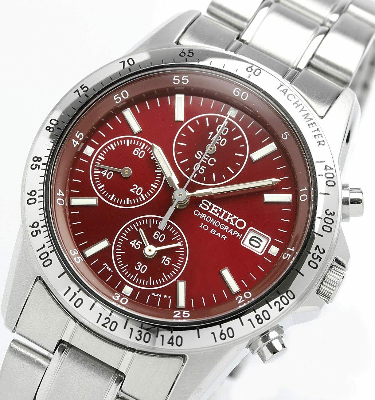 SEIKO SPIRIT SBTQ045 Chronograph Men's Watch 10 BAR Red NEW Expedited ...