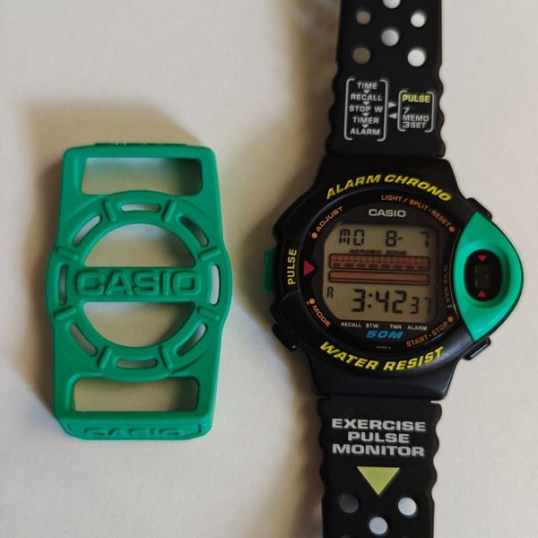 Vintage 1992 Casio JP-200W Exercise Pulse Monitor Watch - NOS ...