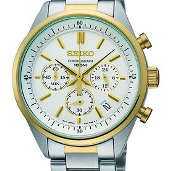 Seiko SSB064 SSB064P1 Mens Two-Tone Chronograph Watch WR100m RRP $495. ...