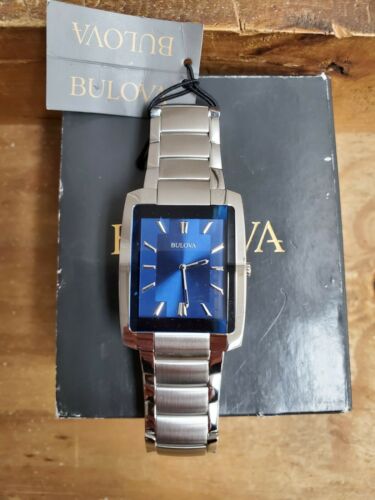 New Bulova Classic Blue Dial Stainless Steel Men's Watch 96A169 ...