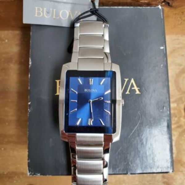 New Bulova Classic Blue Dial Stainless Steel Men's Watch 96A169 ...