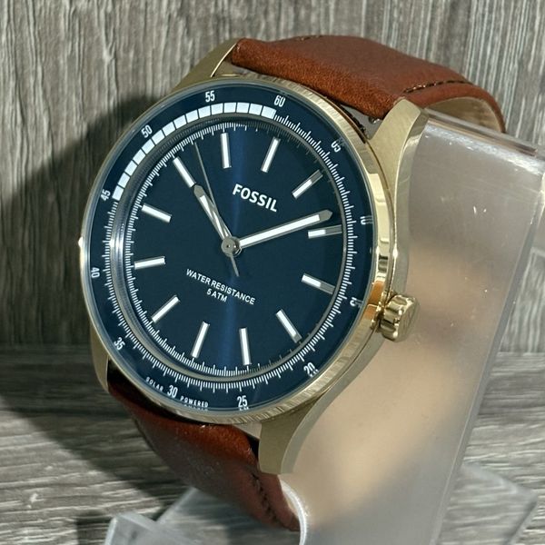 Blue Fossil Sullivan Solar Stainless Steel Menâ s Watch With New ...