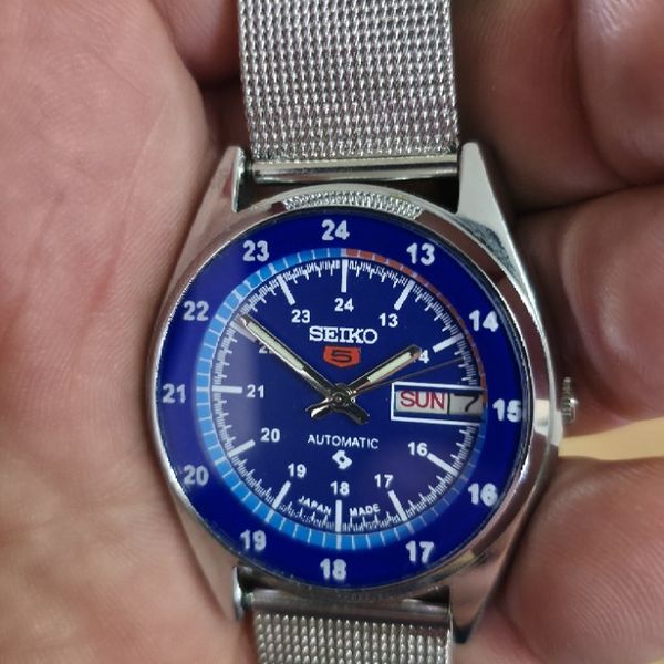 Vintage Refurbiahed Seiko 5 Sports Auto With Stunning Blue GMT Dial On ...
