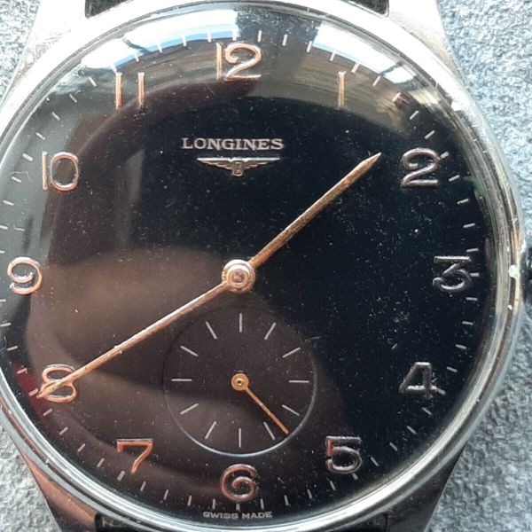 LONGINES MANUALE JUMBO 38 mm. ANNI 50. Cal. 1268Z. QUADRANTE NERO ...