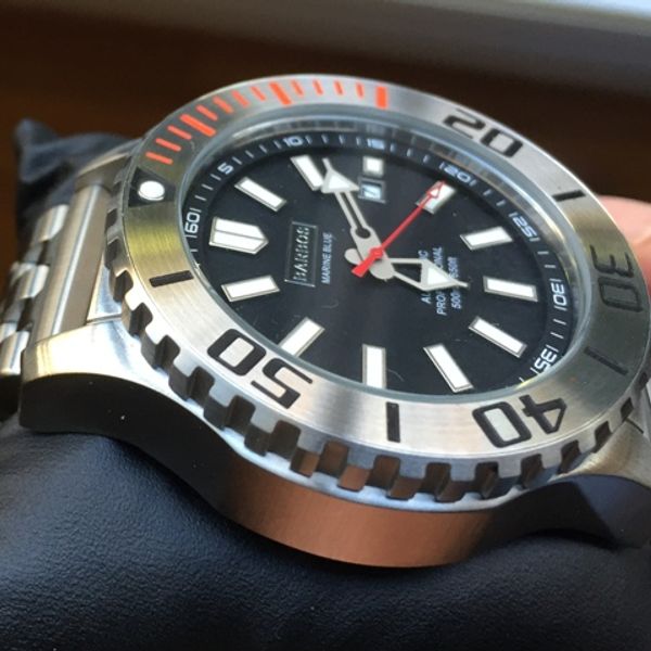 Barbos Men's Marine Blue 500Meter Automatic Dive Watch, Miyota Movement ...