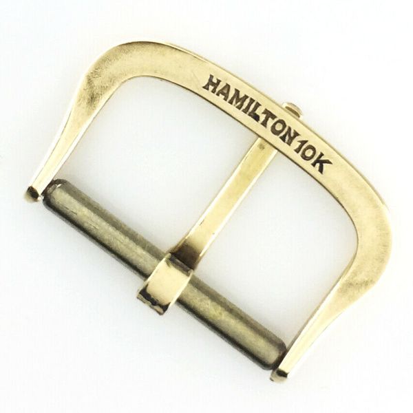 Scarce Vintage Hamilton 10K Solid Yellow Gold Watch Band/Strap Buckle ...
