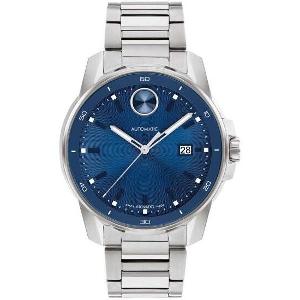 Movado Bold Verso 3601249 Automatic Dial Swiss Watch 43mm Blue Dial ...