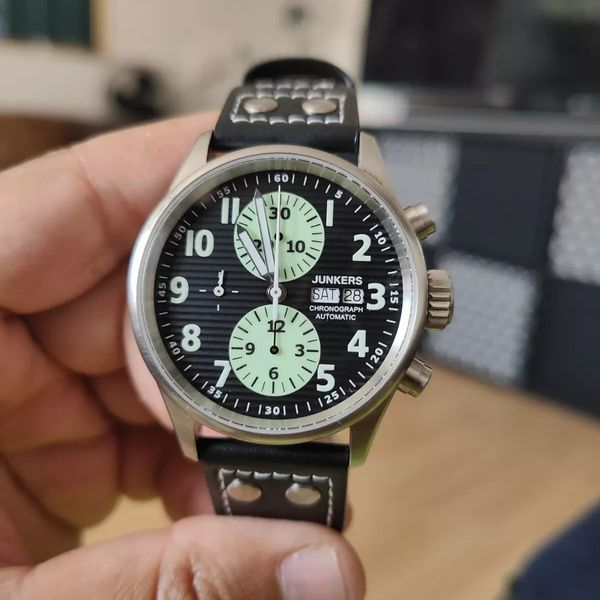 Junkers JU52 DAQUI Pilot Chronograph automatic 7750 Swiss Movmnt Made ...