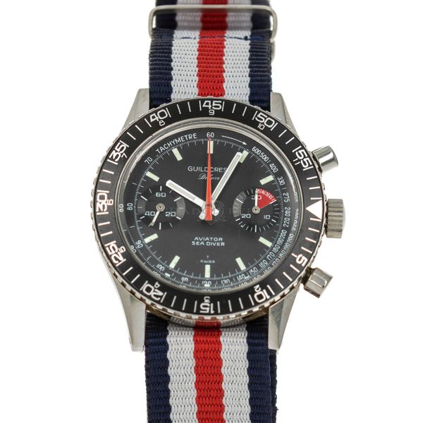 FS- Guildcrest Deluxe 85017 Aviator Sea Diver Chronograph Val 23 ...