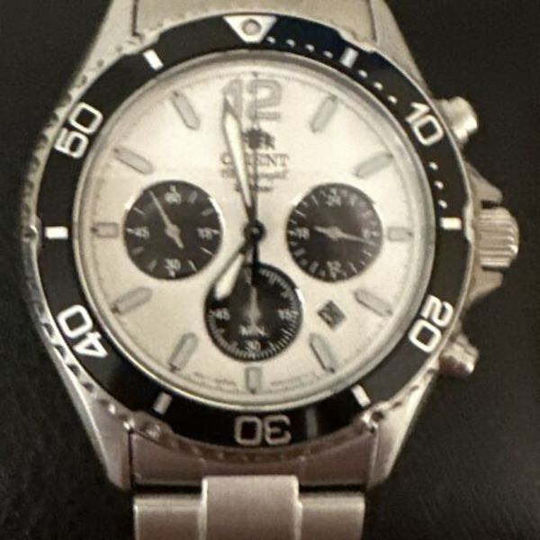 Orient Mako Solar Chronograph Panda RA-TX0203S10B 200M Men's Watch ...