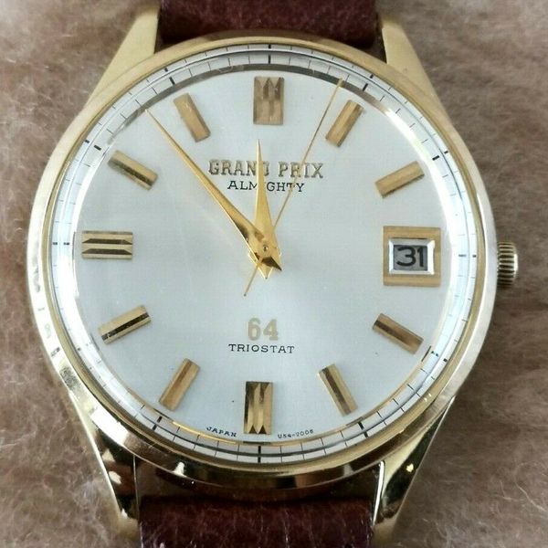 ORIENT GRAND PRIX ALMIGHTY 64 Triostat Automatic GOLD Plaque 37mm Mens ...