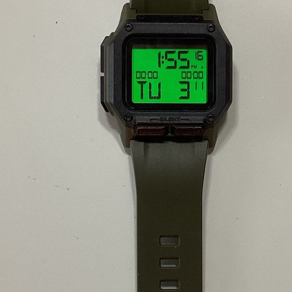 Nixon The Regulus Surplus Carbon Green Dial Olive Men's Surf Skate ...