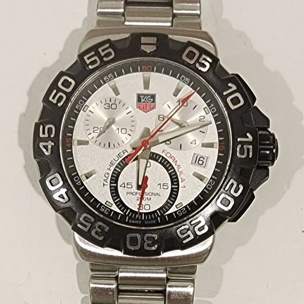 TAG Heuer Formula 1 Chronograph SS White/Silver Quartz Mens Watch ...