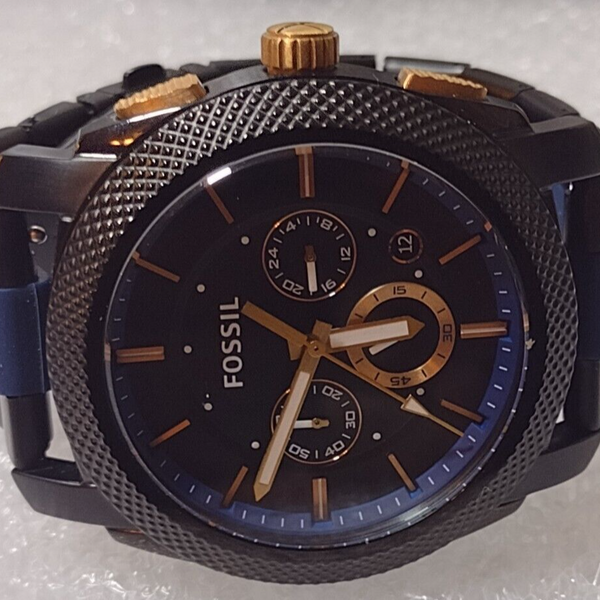 Fossil Men's Chronograph Watch FS-5164 251512 Black & Blue S Steel 45mm ...