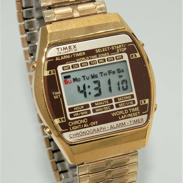 Vintage Timex Digital Chronograph K Cell Alarm Timer Watch ...