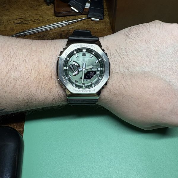 Casio G-Shock G-steel Tough Solar Bluetooth Green Dial Watch GBM2100A-1A3 | WatchCharts Marketplace