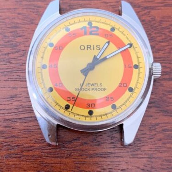 Vintage Oris Watch. Yellow Orange Face. 17 Jewels Shock Proof | WatchCharts