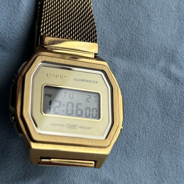 Casio A1000MG-9EF Men's Digital Watch Gold Metal Series Vintage ...
