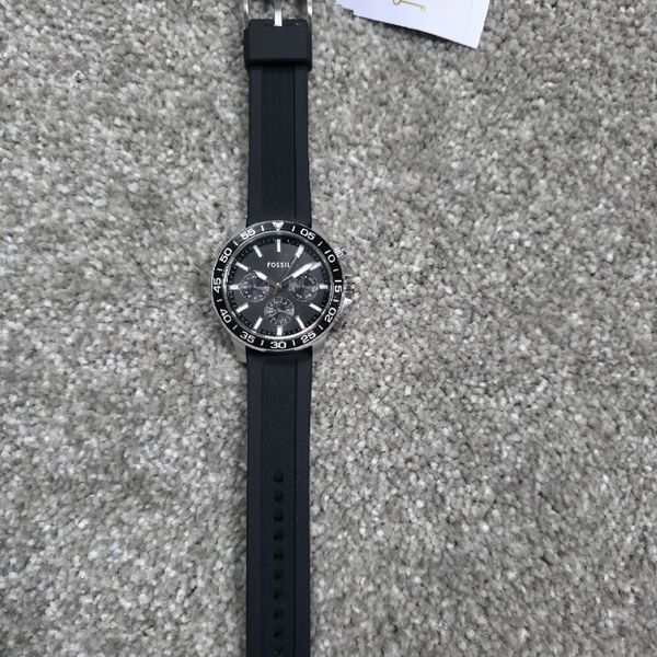 Fossil Bannon Multifunction Black Men Silicone Watch BQ2494 - Brand New ...