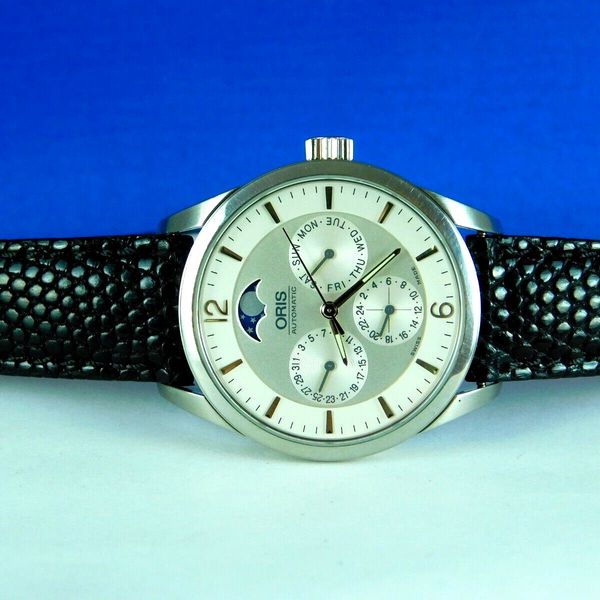 ORIS ARTELIER 7506 MOONPHASE TRIPLE CALENDAR 17J SWISS AUTOMATIC MENS ...