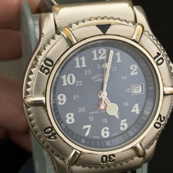 Vintage Gents Rotary Swiss Commando Quartz Watch In Original Box ...