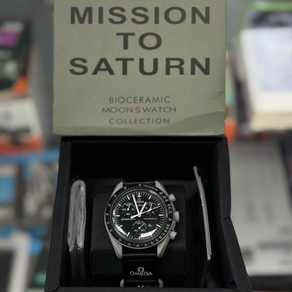 OMEGA x Swatch Speedmaster MoonSwatch Men's Black Watch Saturn ...