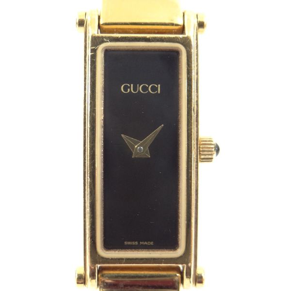 GUCCI Quartz Ladies Bangle Watch 1500L Rectangle Battery Replaced ...