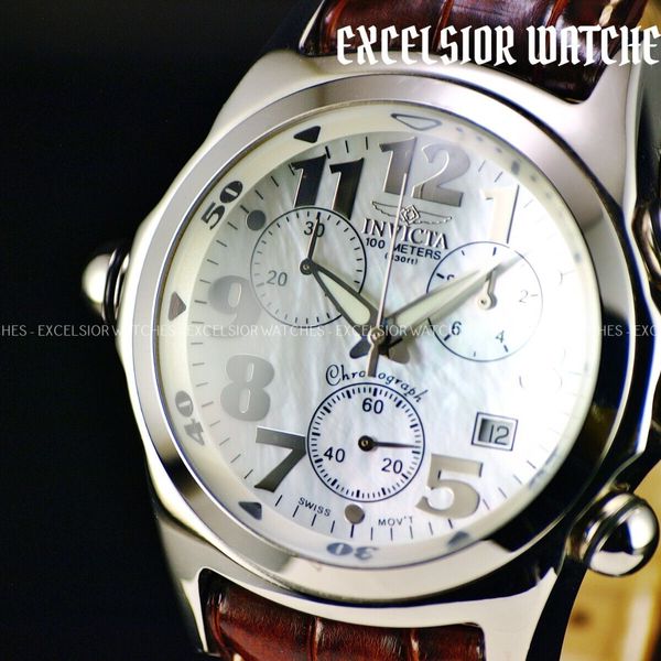 RARE Invicta Men Grand Lupah Dragon Swiss ETA Chronograph MOP Alligator ...