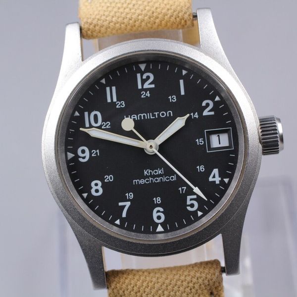 [N MINT] Hamilton Khaki Field H693190 33mm Black Hand Manual Wind Men's ...