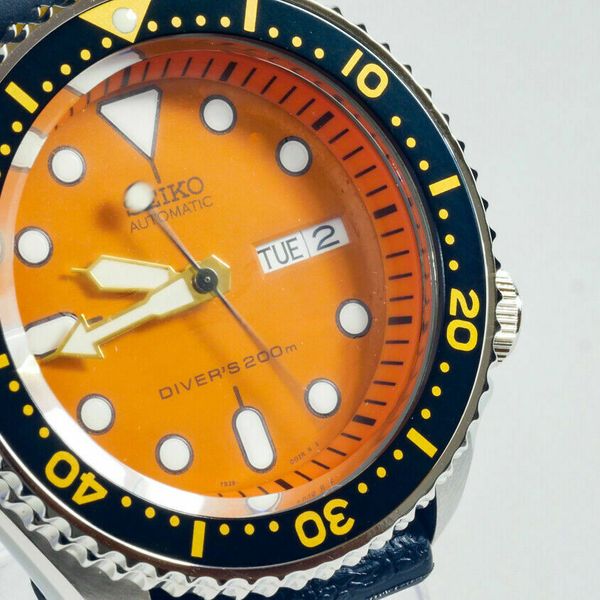 Seiko SKX011 MOD Scuba Diver WR200M Orange NH36 Upgraded Automatic ...
