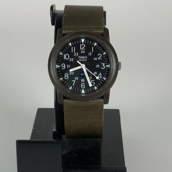 Timex Camper T41711 OD Green 12 24 Hour Military Watch 33mm USA SELLER ...