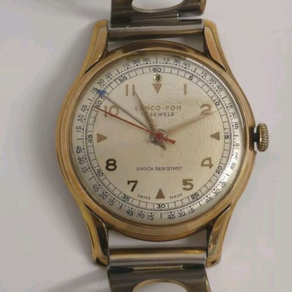 Lanco-Fon Alarm Watch Wristwatch 1960's 17 Jewels Gold Coloured Parts ...