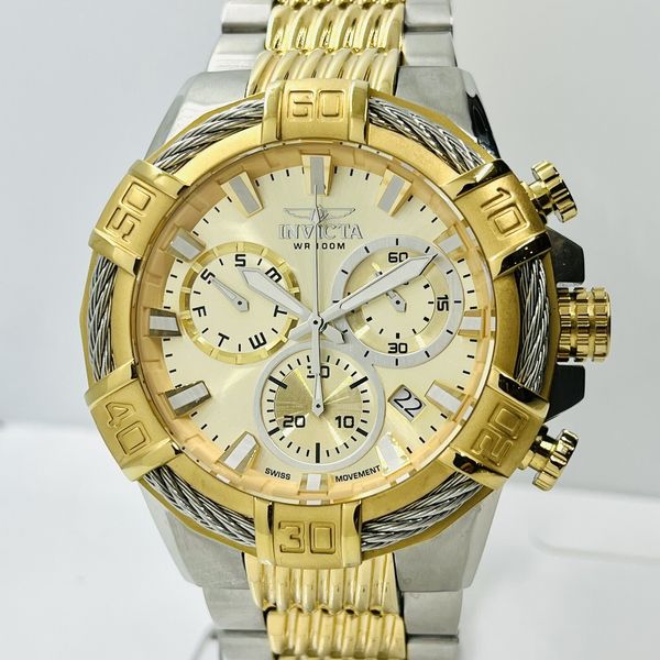 Invicta Menâ s Bolt Two Tone Chronograph Steel 51mm Swiss Watch 25864 ...