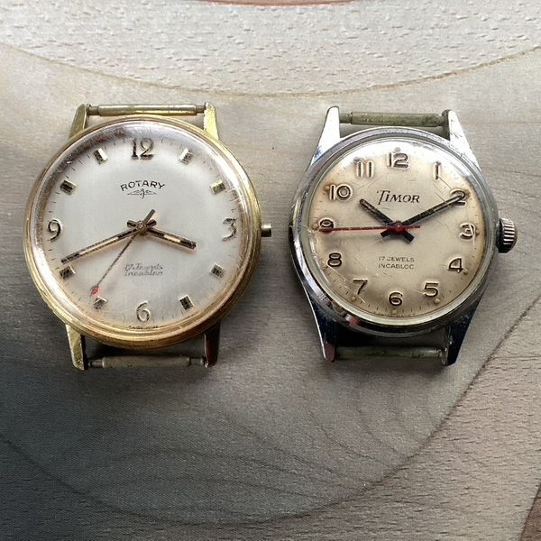 Vintage Swiss Made Rotary and Timor Mens Manual Wind Watches ...
