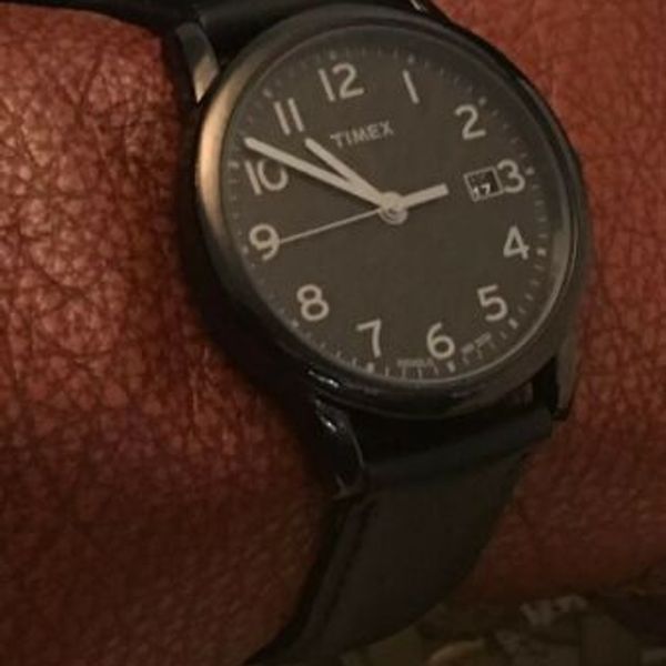 Timex T2N947 South Street Black PVD/Black Leather Men's Watch New ...