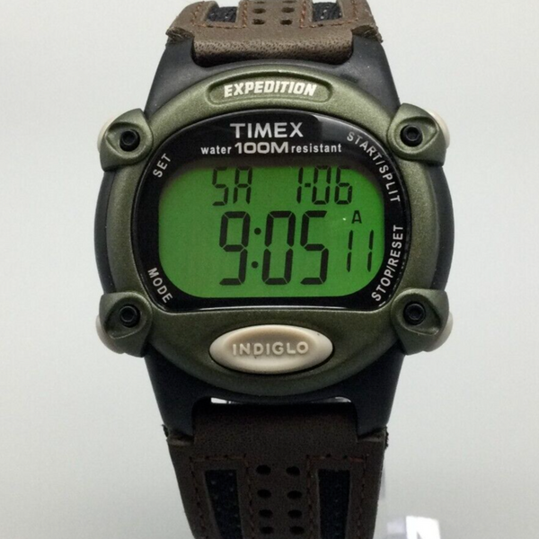 Timex Expedition Digital Watch Men 39mm Green Black Timer 100M New ...
