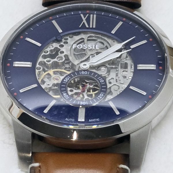 Fossil Townsman Automatic Skeleton Blue Dial Men's Watch ME3154 | WatchCharts Marketplace