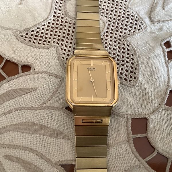 Seiko Quartz, Mens Gold Plated, Wristwatch, rectangle face, Japan ...