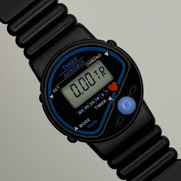 Vintage 1989 Timex Aerobix - Digital Watch - Blue/Black - Original Band ...