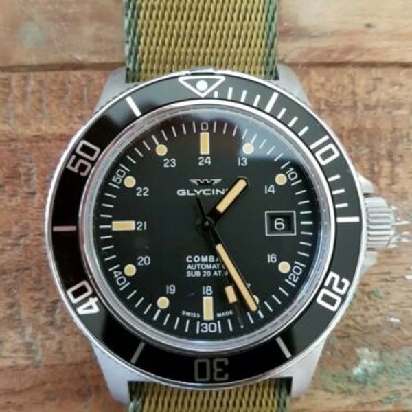 Glycine Combat Sub Automatic Watch - Black - strap - 42 mm - GL0083 ...