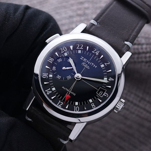 Zenith Elite Port Royal V Dual Time on Strap 01/02.0451.682 ...