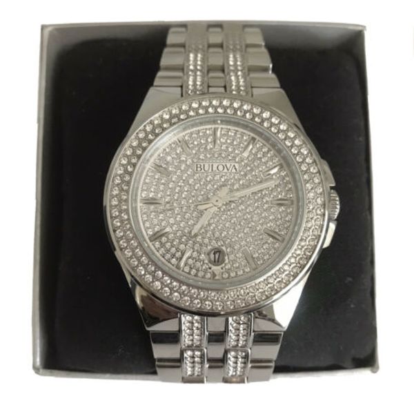 Bulova phantom Men Watch Swarovski Crystals Stainless Steel 96B235 ...