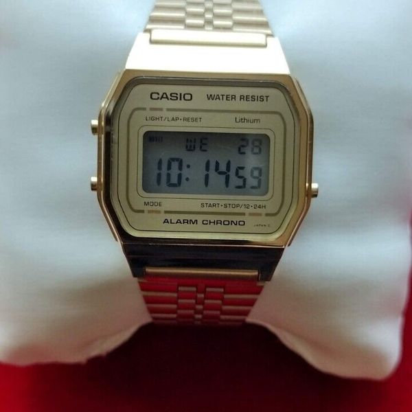 VTG. Casio LCD Gold Tone Quartz Watch. #587/A153-W. New Battery. Mint ...