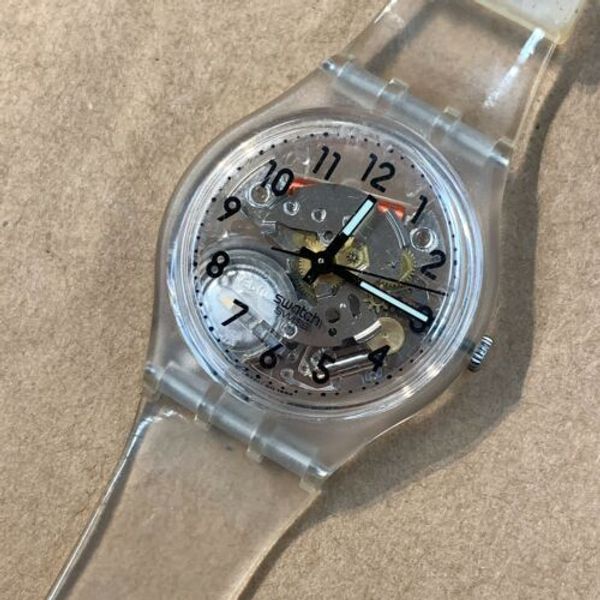 Vintage Swatch Watch Jellyfish 1990s 1996 90s Clear Watch Swiss Made ...