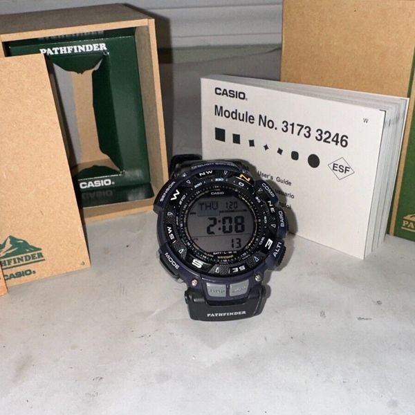 Casio Pathfinder 3246 Solar Powered PAG-240 Triple Sensor Solar Complete Package | WatchCharts ...