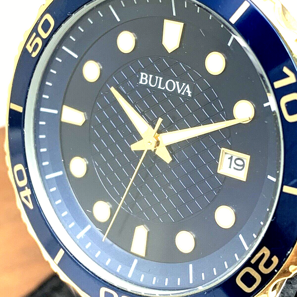 Bulova Men's Watch 98A200 Quartz Blue Dial Two Tone Stainless Steel ...