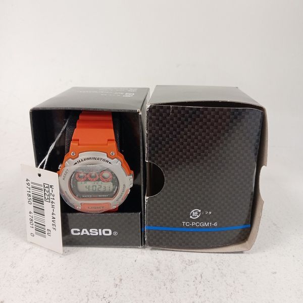 Orange CASIO Illuminator 3225 W-214H Alarm Chronograph Digital Menâ s ...