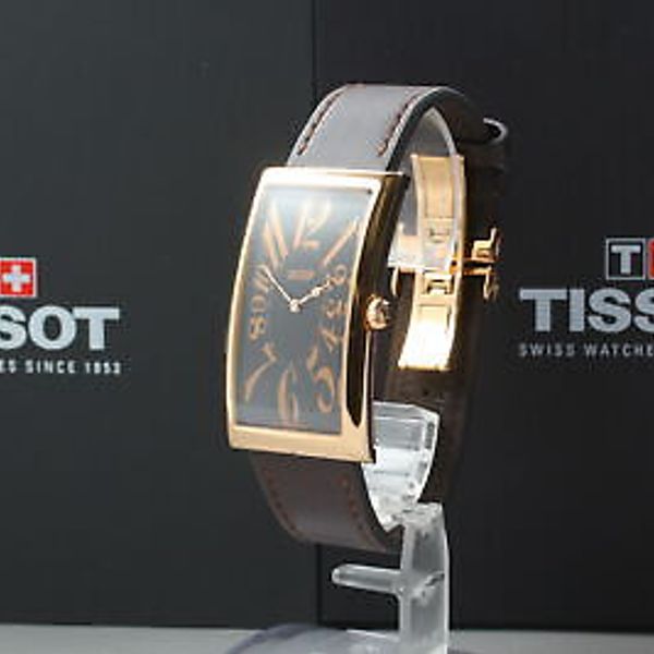 [ w/Box, Paper ] Tissot Heritage Banana Quartz Gold and Black Dial 27mm ...
